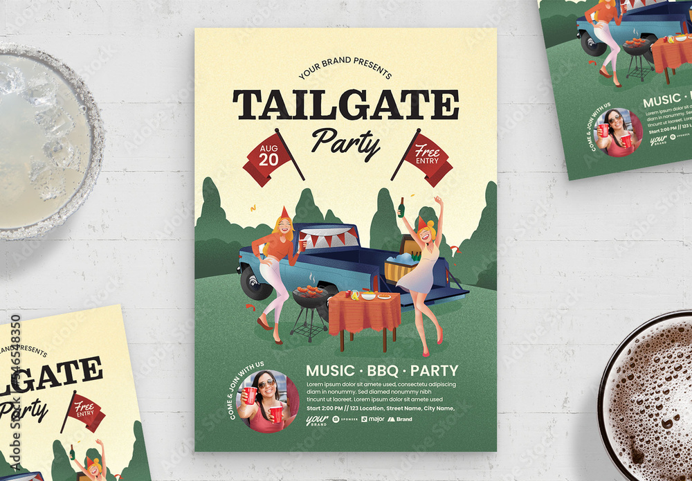 Tailgate Party Flyer Template Stock Template | Adobe Stock
