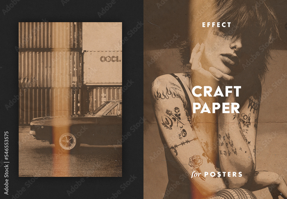 Craft Paper Poster Effect Mockup Stock Template | Adobe Stock
