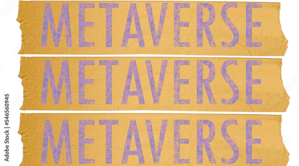 Word text Metaverse on brown duct tape. Water colour. Background ...