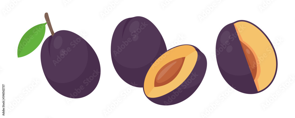 purple prunes high fiber fruit Help the digestive system Healthy fruits ...