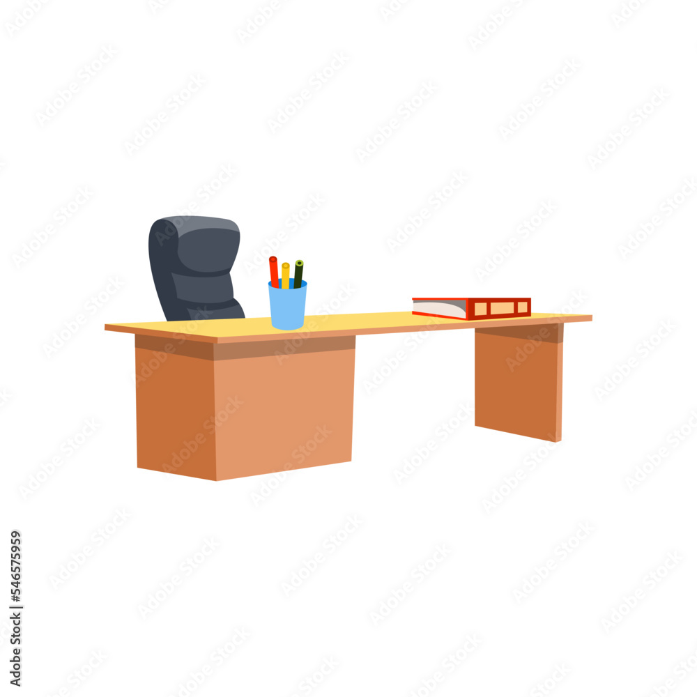 Teacher desk for classroom vector illustration. Cartoon drawing of ...