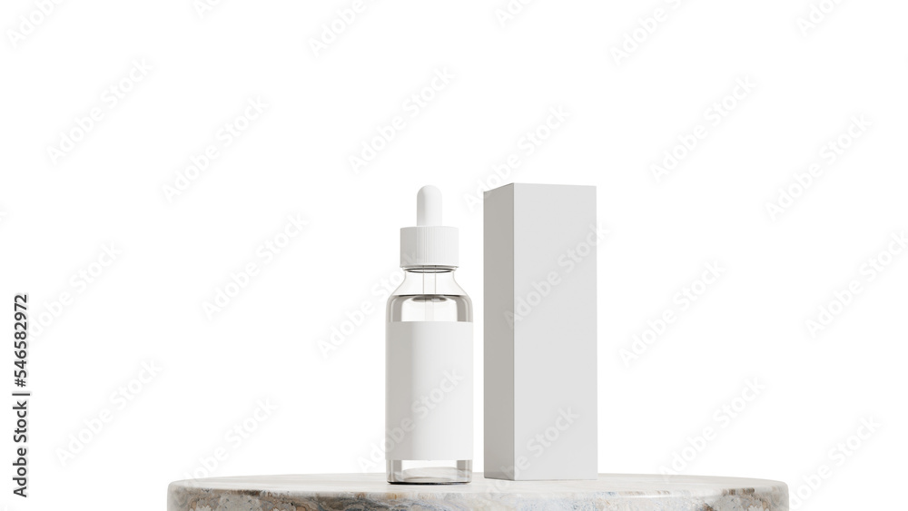 Serum bottle with pipette isolated on transparent background, front ...
