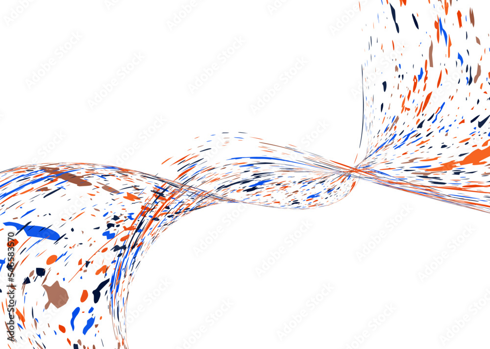 Multi-colored dust particles and debris, paint splashes, strokes are ...