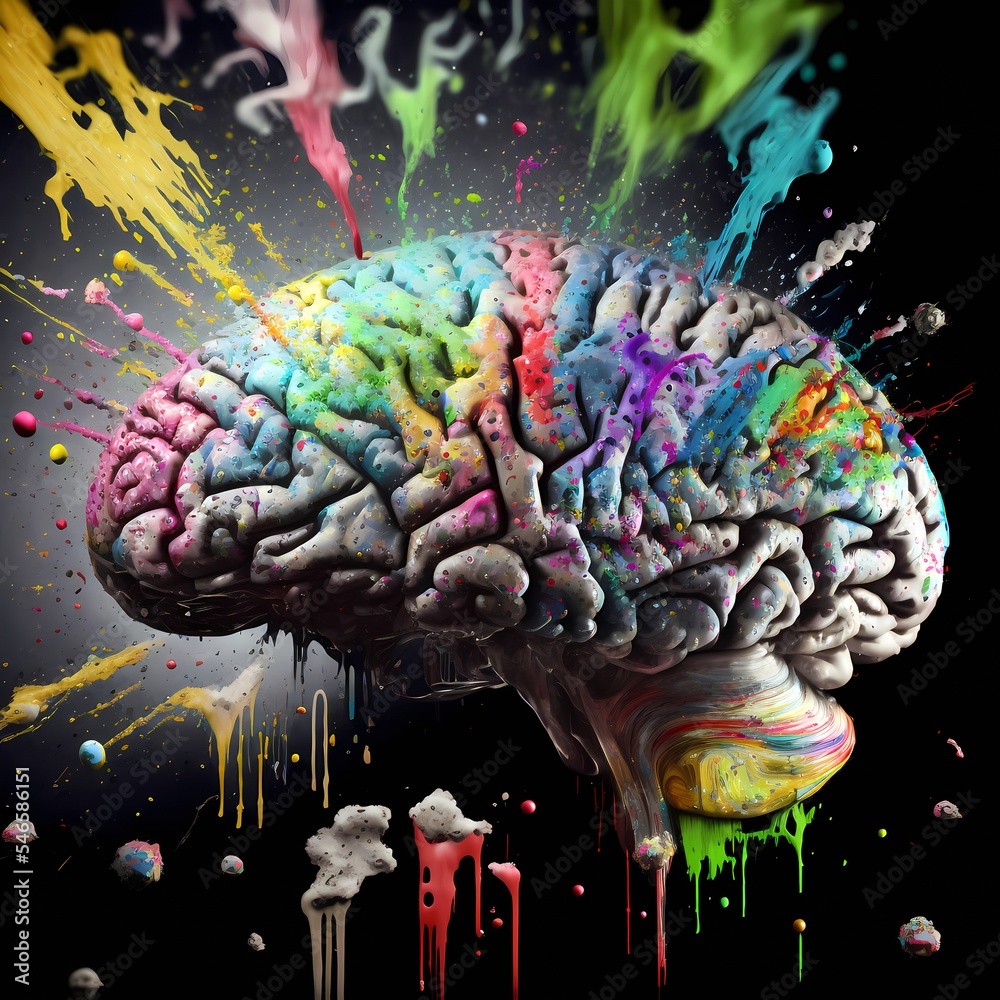 Conceptual illustration showing the human brain of multiple genders ...