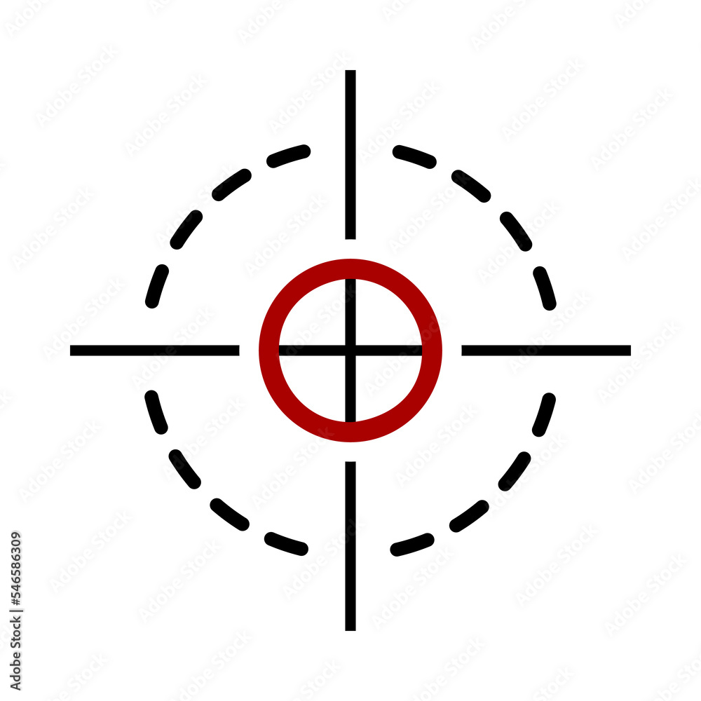 Vecteur Stock Crosshair or weapon viewfinder cartoon illustration. Gun ...