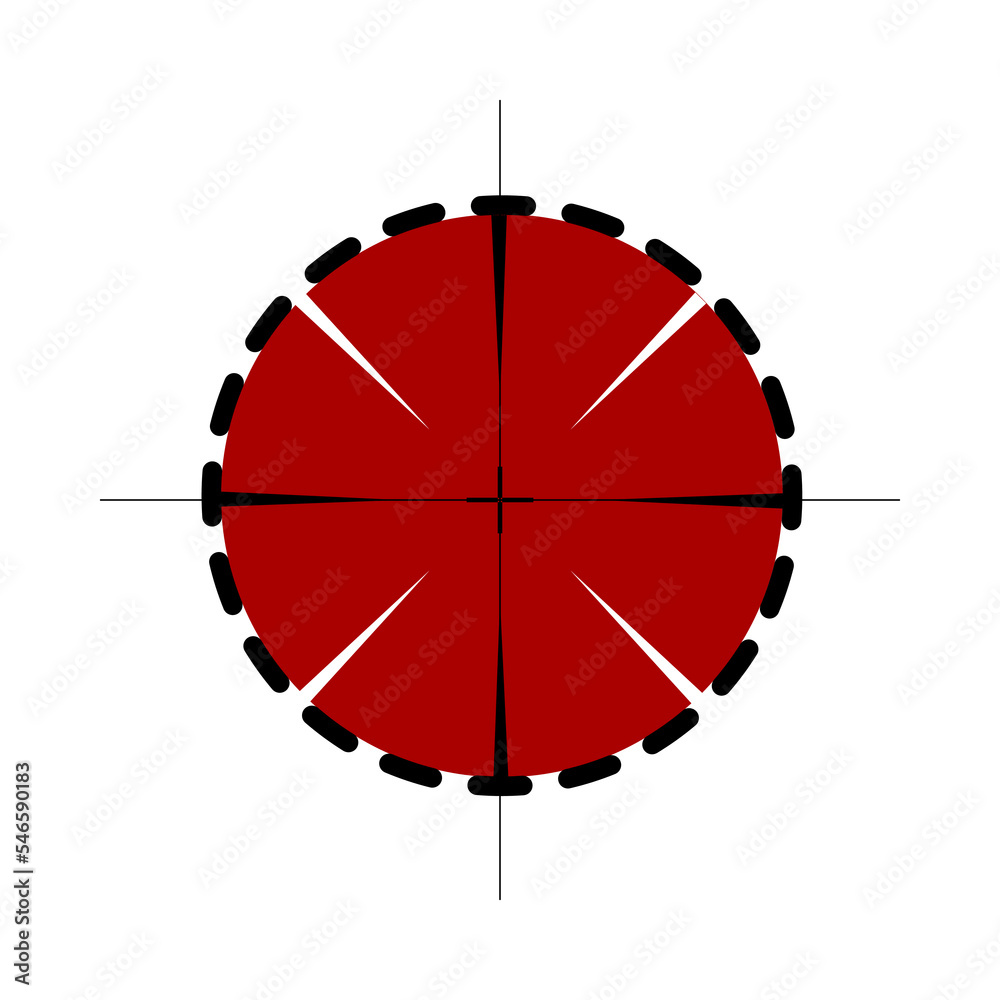 Circular red sniper scope or crosshair cartoon illustration. Gun or ...