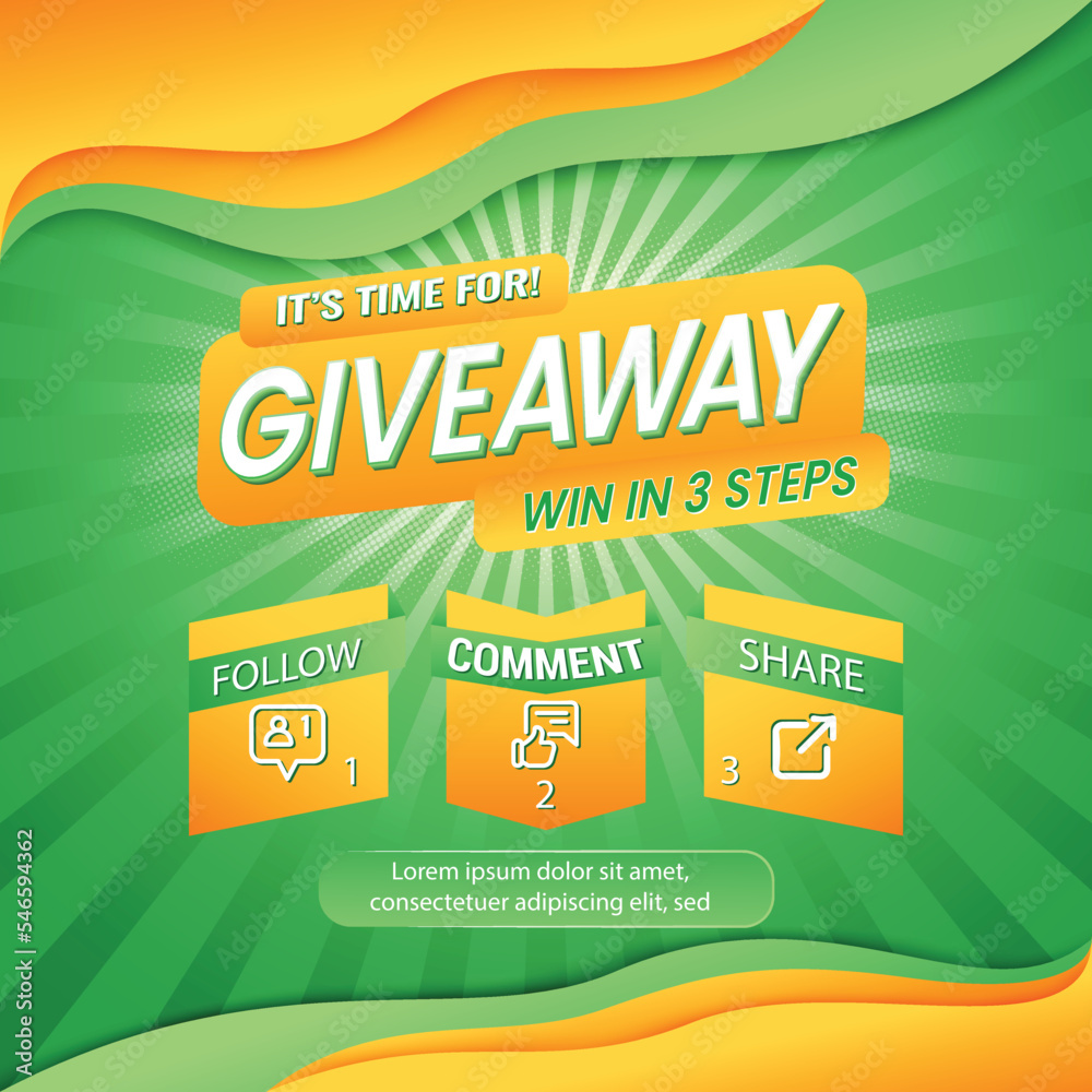 Giveaway quiz contest for social media feed. template giveaway prize ...