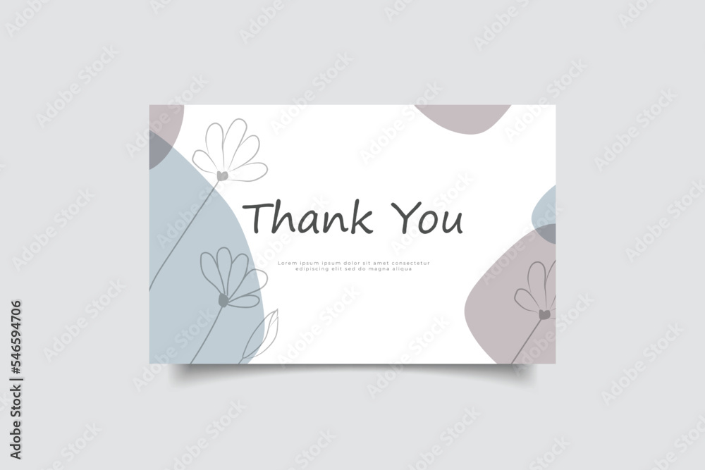 thank you card template abstract minimalist design Stock Vector | Adobe ...