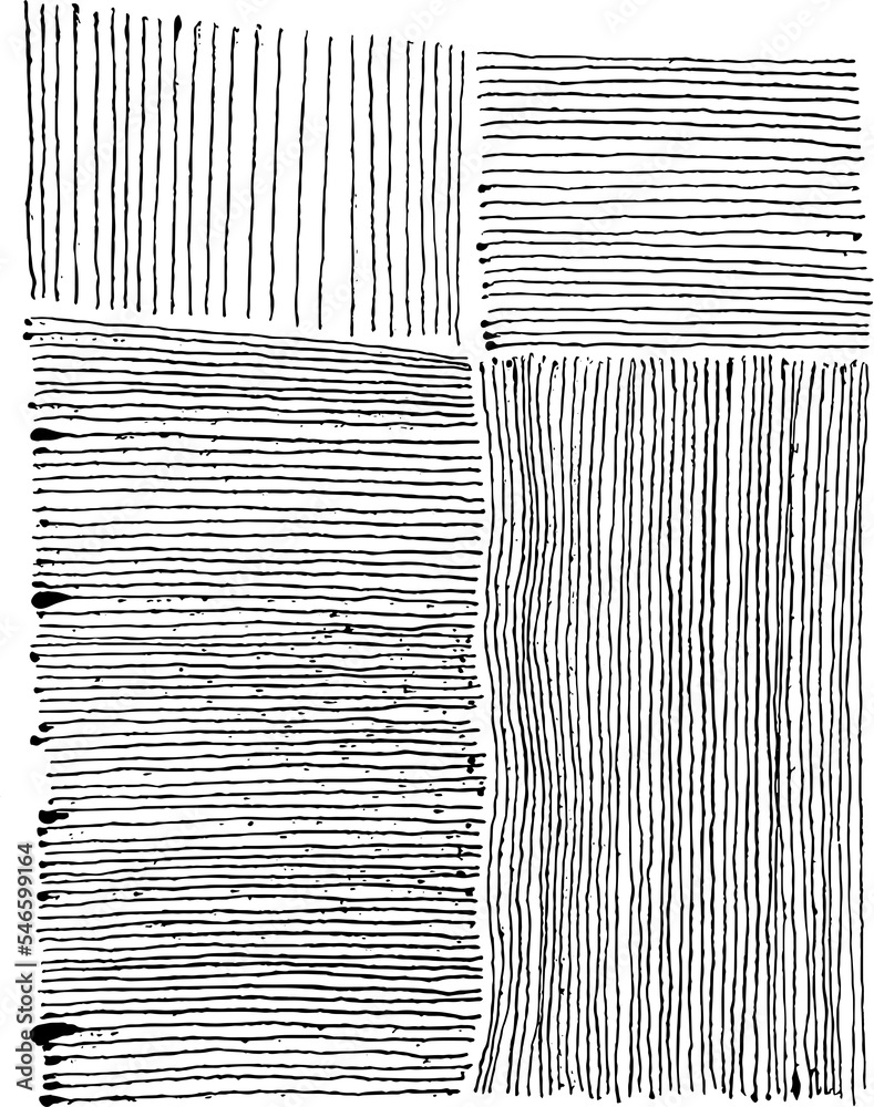 Horizontale und vertikale Striche und Linien mit kleinen Spritzern ...
