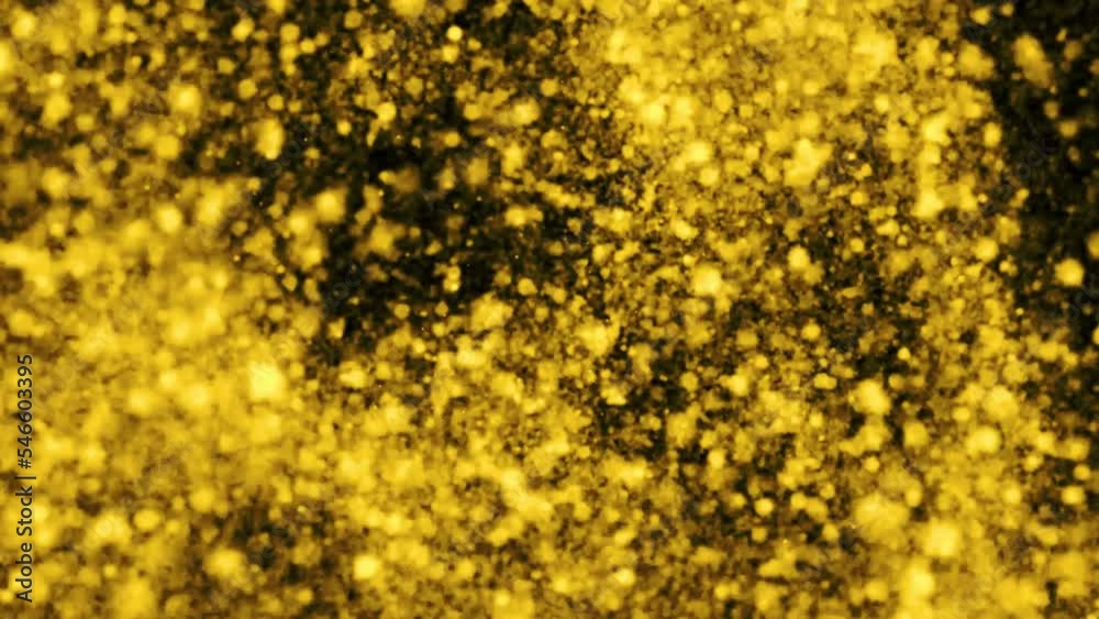 Gold Particles Moving Background. fast energy flying wave line with ...