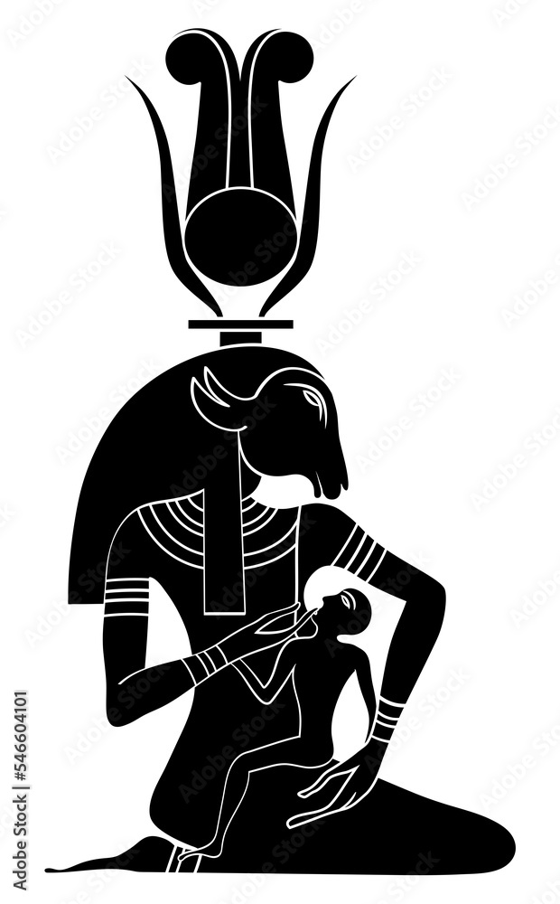 Isis – wife of Osiris and mother of Horus on transparent background ...