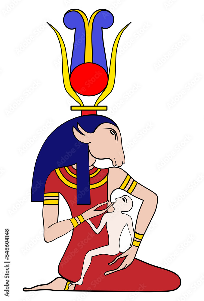 Isis – wife of Osiris and mother of Horus on transparent background ...