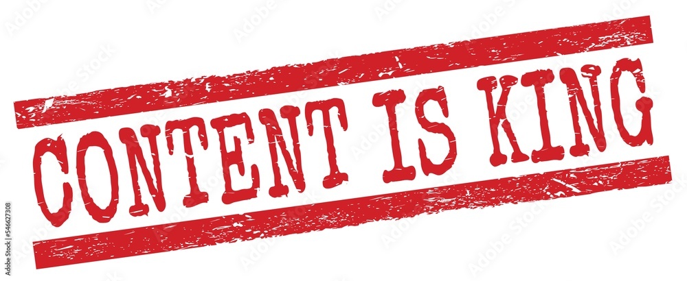 CONTENT IS KING text on red lines stamp sign. Stock Illustration ...