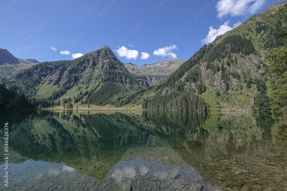 Schwarzensee mountain lake in Solktaler Nature Park, Kleinsolker ...