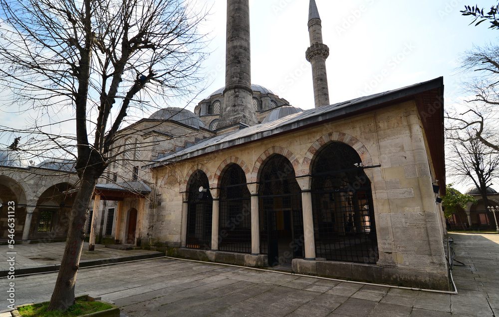 Atik Valide Mosque and Complex, located in the Istanbul district of ...
