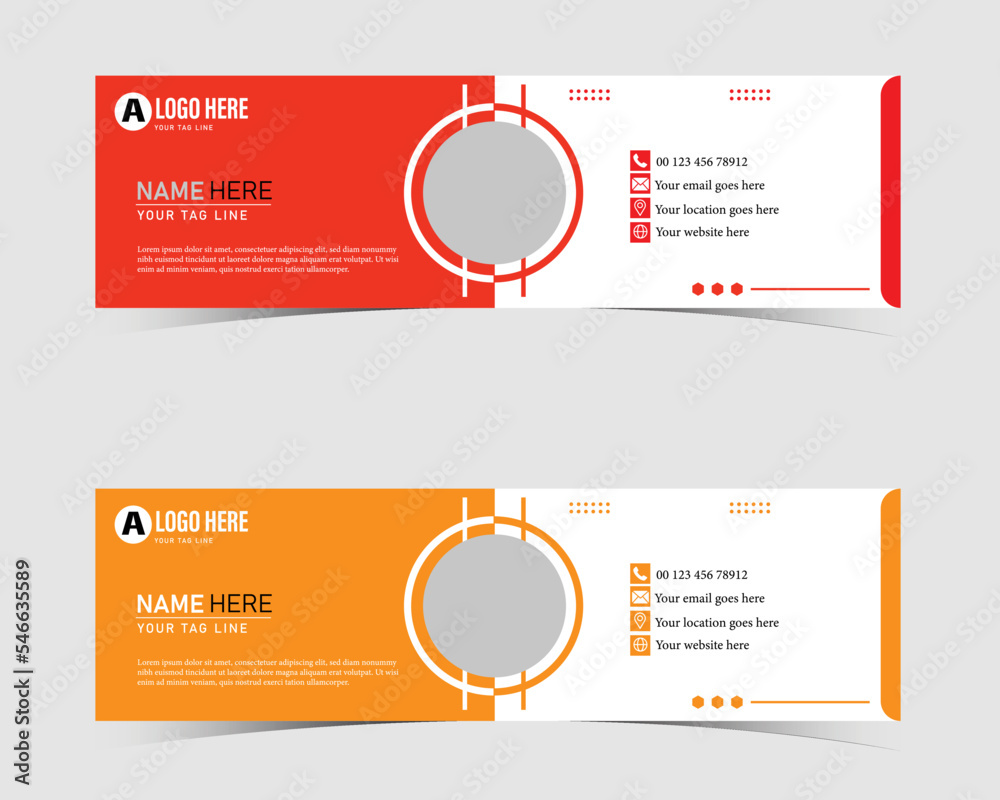 Email Signature, Creative Email Signature Layout เวกเตอร์สต็อก | Adobe ...