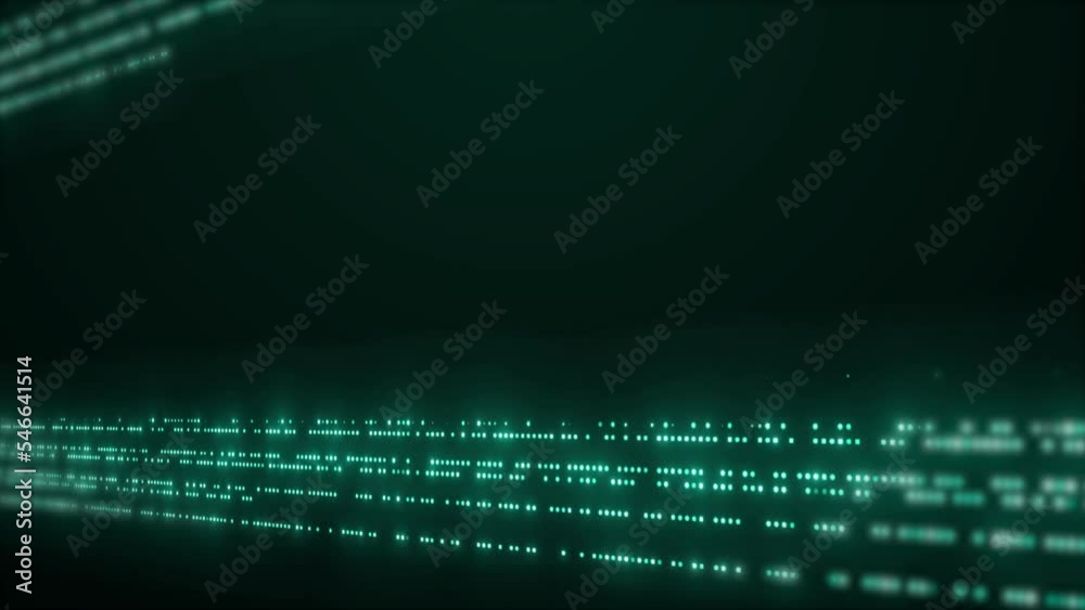 Computer Data Flow Digital Dot Moving Background, Futuristic Data Flow, Digital Technological ...