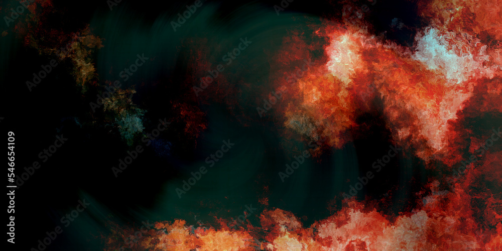 Abstract gradient red apocalyptic scene on black background, dark ...