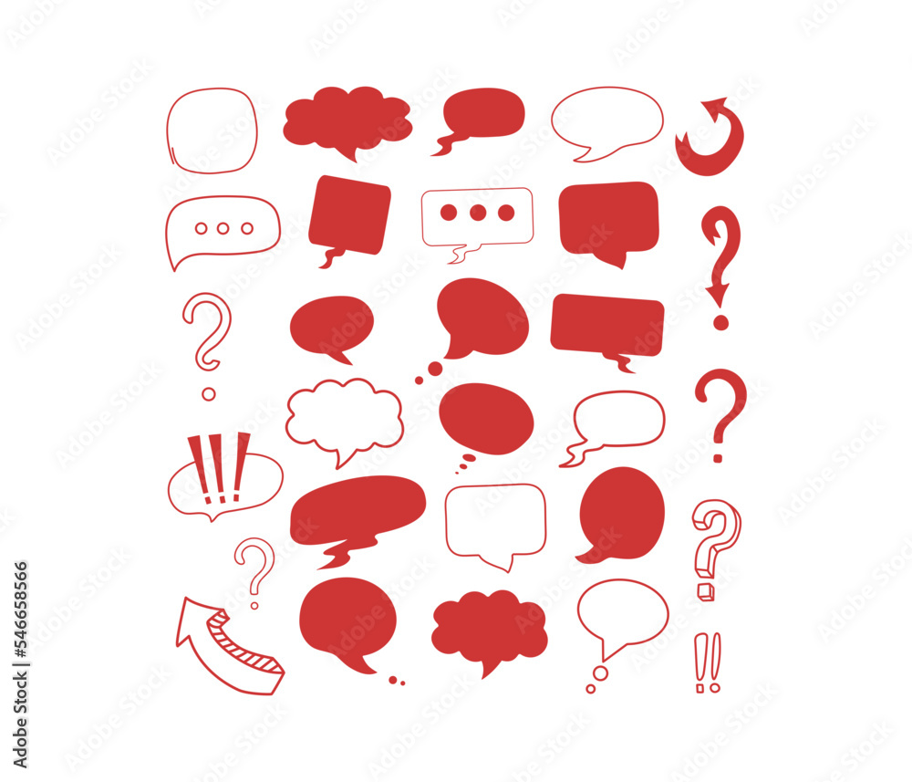 Online chat clouds for text, comments. information forms. Exclamation ...