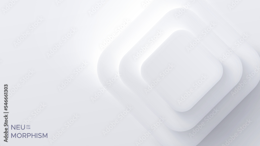 Top view podium, neumorphic bright design. Rectangular shapes with ...