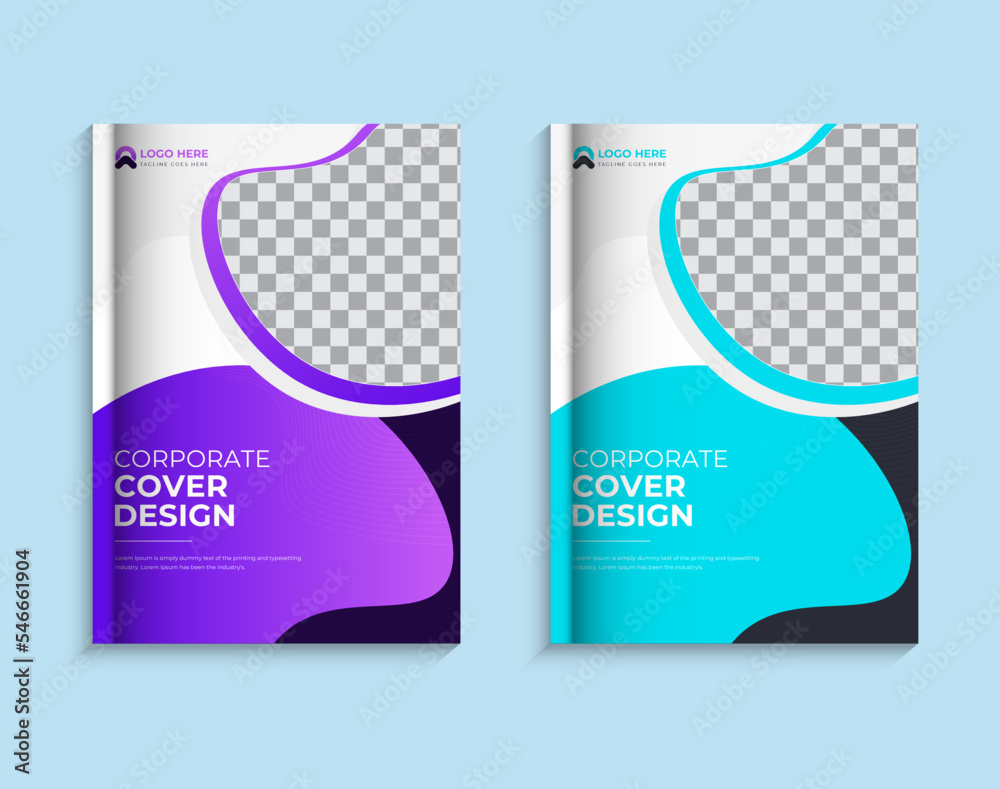 Modern corporate book cover design template set premium vector, cover ...