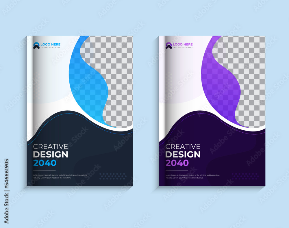 Modern corporate book cover design template set premium vector, cover ...