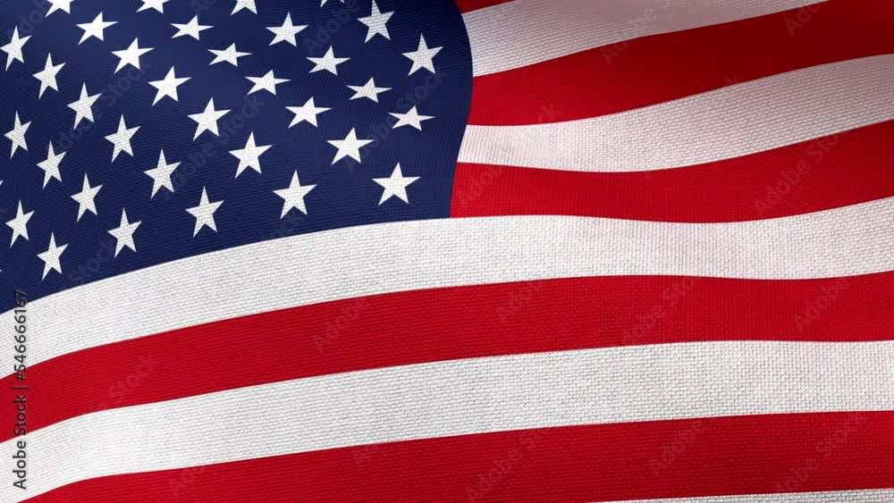 Waving flag of United States of America. American national flag. 3D ...