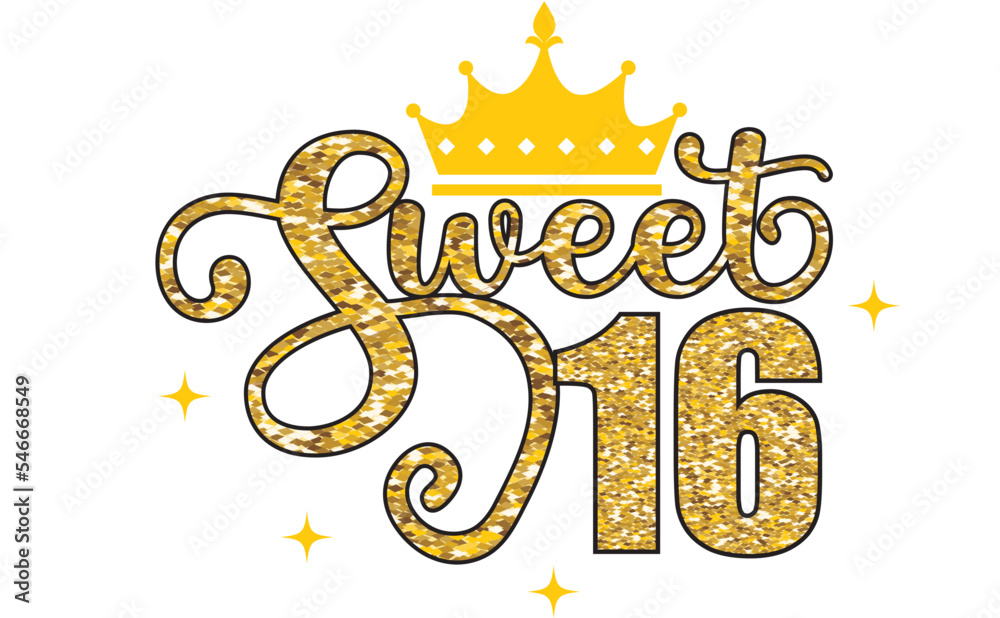 sweet 16 design Stock Vector | Adobe Stock