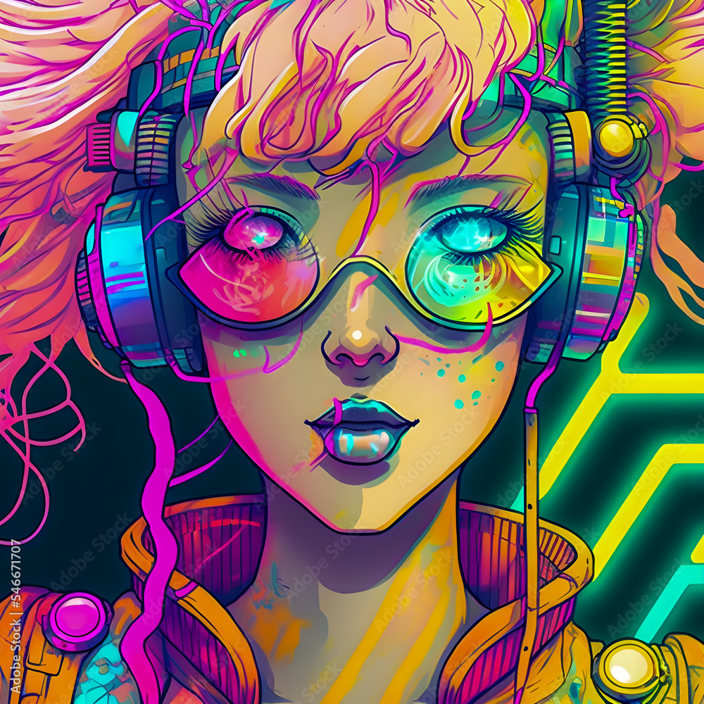 Cyberpunk, Comics, Manga character design, Anime style Stock ...
