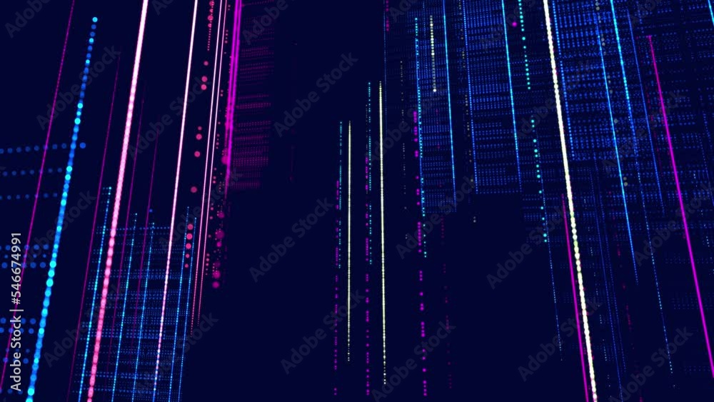 Lines form hologram information blocks. Vj loop abstract sci-fi bg glow ...
