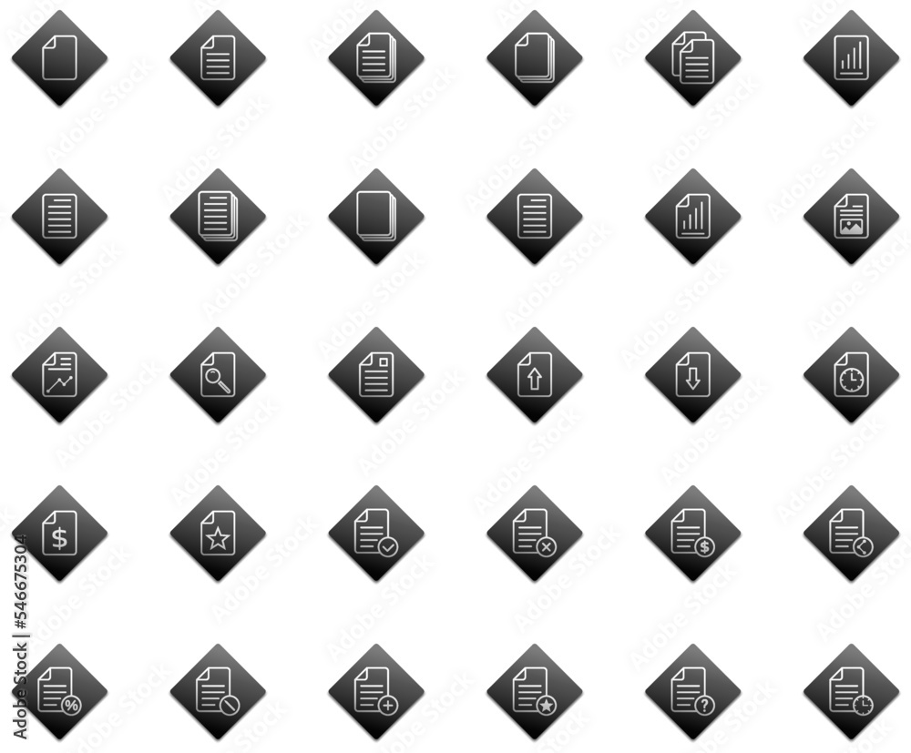 Document icons set. Paper icon. Document symbol. Vector illustration ...