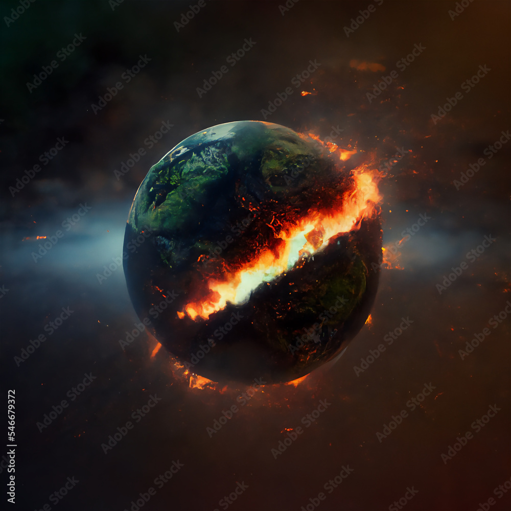 Planet earth is on fire with the climate change, global warming and ...