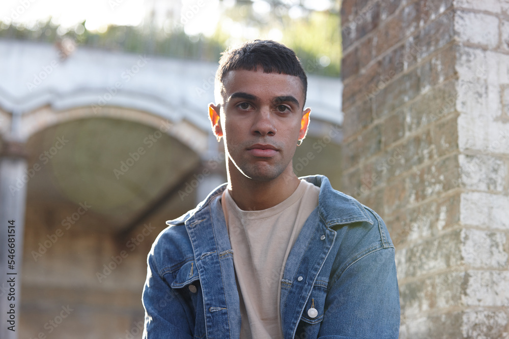 Portrait of Aboriginal Australian man wearing denim shirt Stock Photo ...