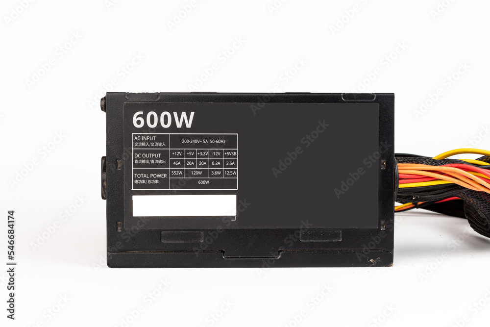 Computer power supply unit side face power chart wires and cables ...