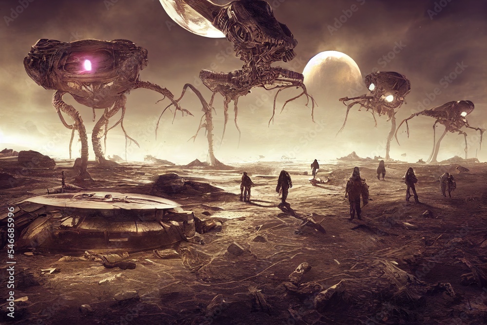 Alien Invaders From Outer Space Hazmat Biohazard Wasteland Beach Post ...