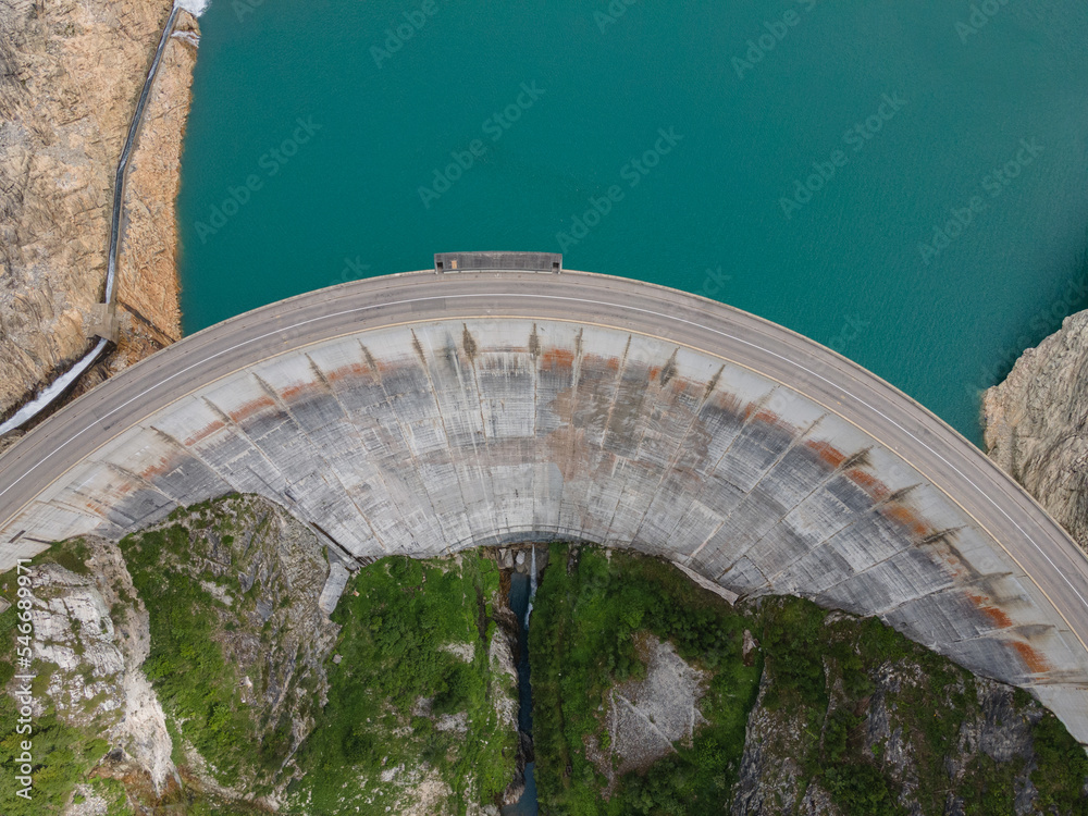 renewable energy, water dam from above, hydroelectricity Stock Photo ...