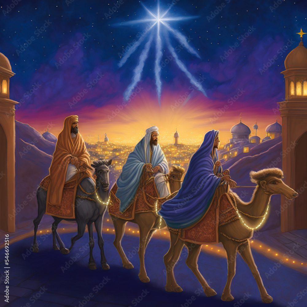 We three kings - possible nativity xmas card design Stock Illustration ...