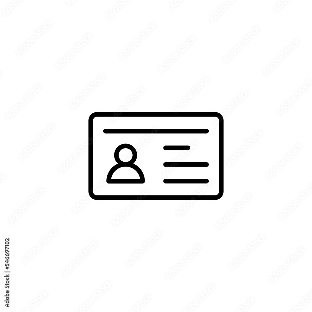 License icon vector illustration. ID card icon. driver license, staff ...