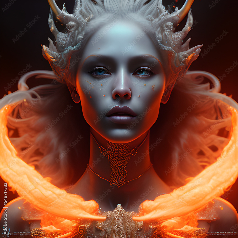 Foto de A female succubus demon portrait. A young and beautiful woman's ...