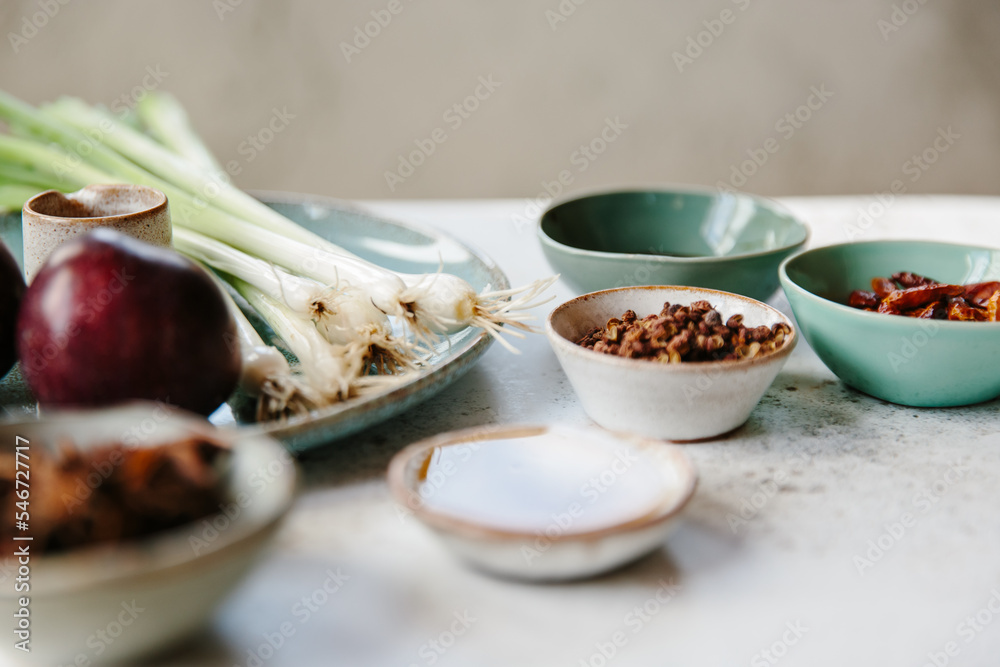 Ingredients commonly used in Chinese cuisine Stock Photo | Adobe Stock