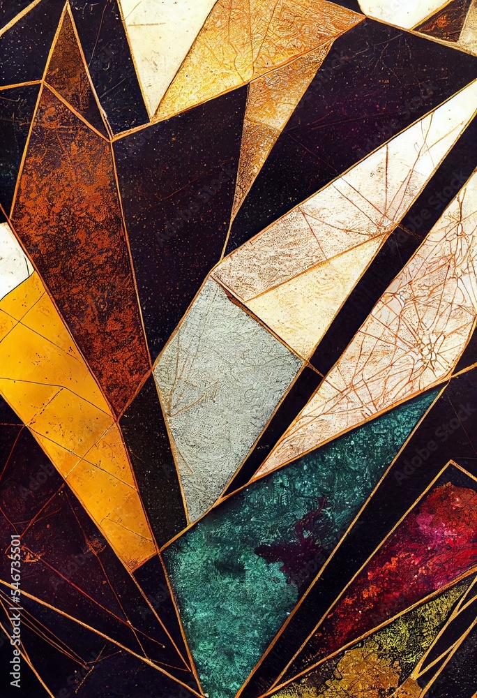 Hand drawn decorative vintage tiffany glass pattern. Collage ...