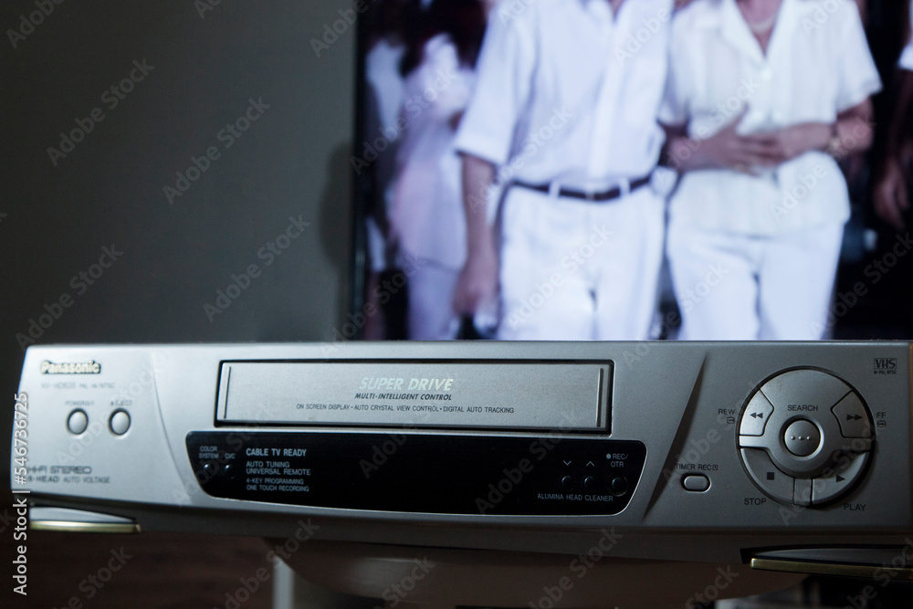 Video cassette player..Being used nowadays, showing the old technology ...