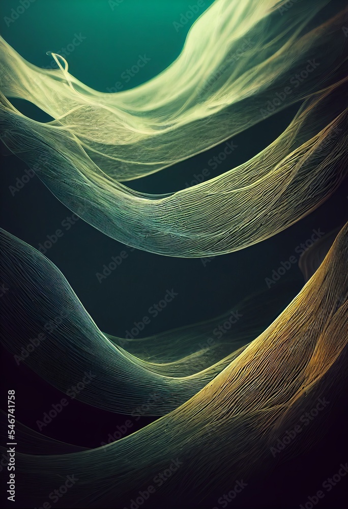 Hand drawn gravity futuristic waves pattern. Collage contemporary print ...