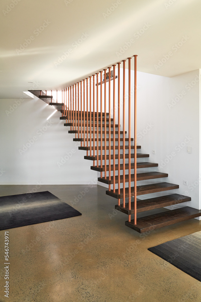 Architectural floating staircase design Stock Photo | Adobe Stock