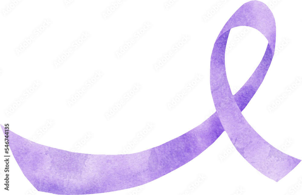 Watercolor Purple Ribbon Illustration Stock Illustration | Adobe Stock