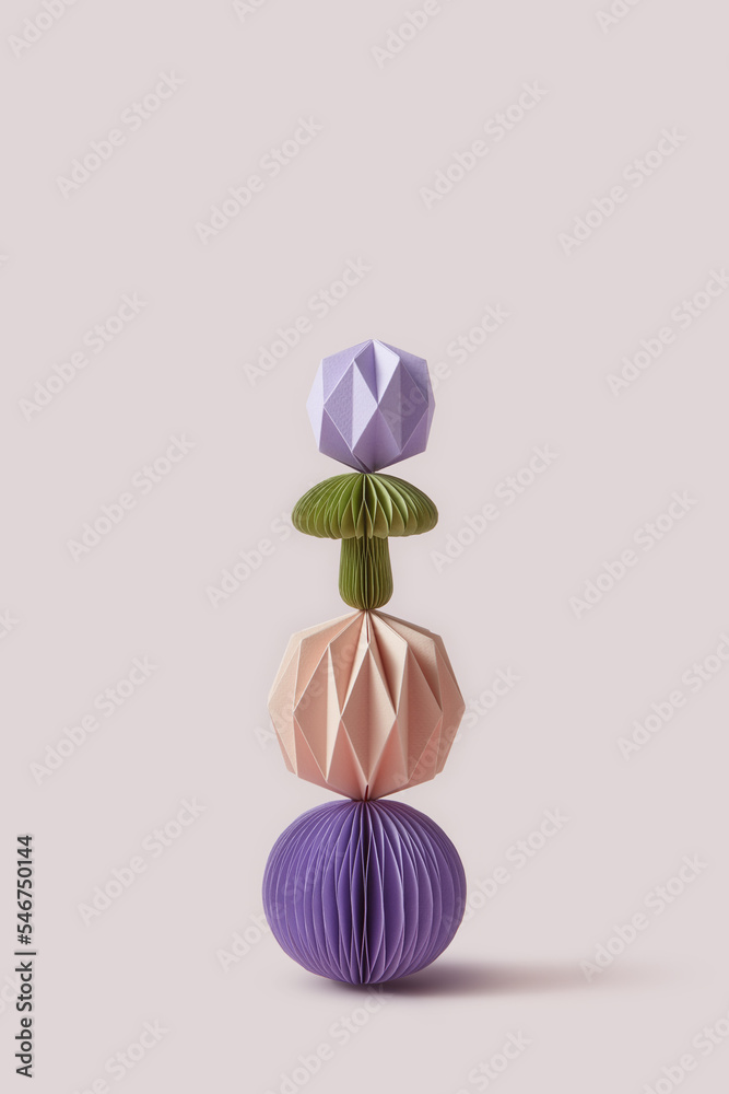 Papercraft baubles in different shapes. Stock Photo | Adobe Stock
