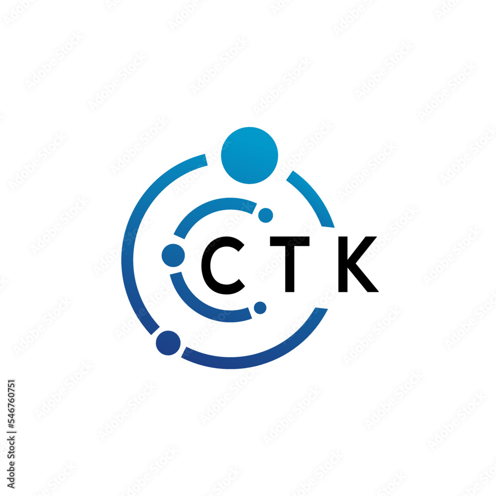 CTK letter logo design on white background. CTK creative initials ...