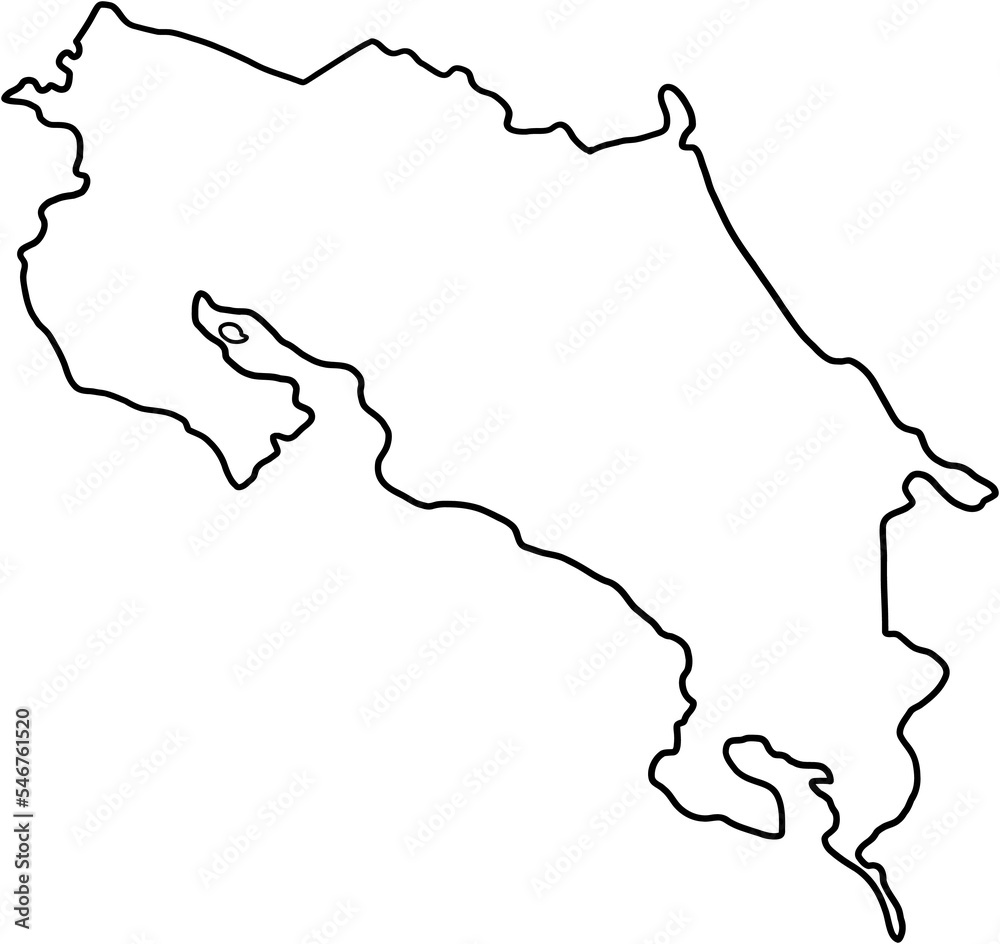 doodle freehand drawing of costa rica map. Stock Illustration | Adobe Stock