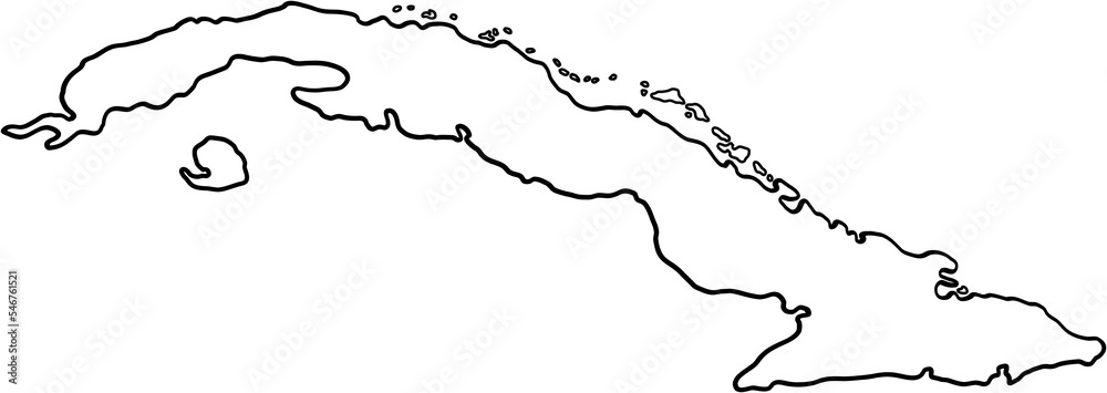 doodle freehand drawing of cuba map. Stock Illustration | Adobe Stock