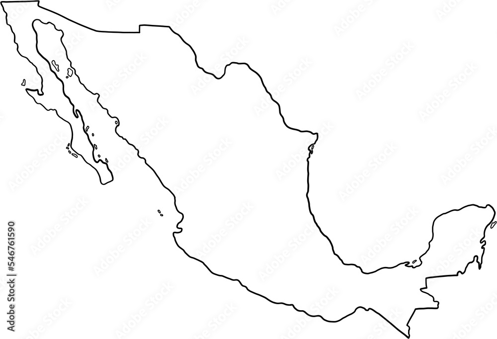 doodle freehand drawing of mexico map. Stock Illustration | Adobe Stock
